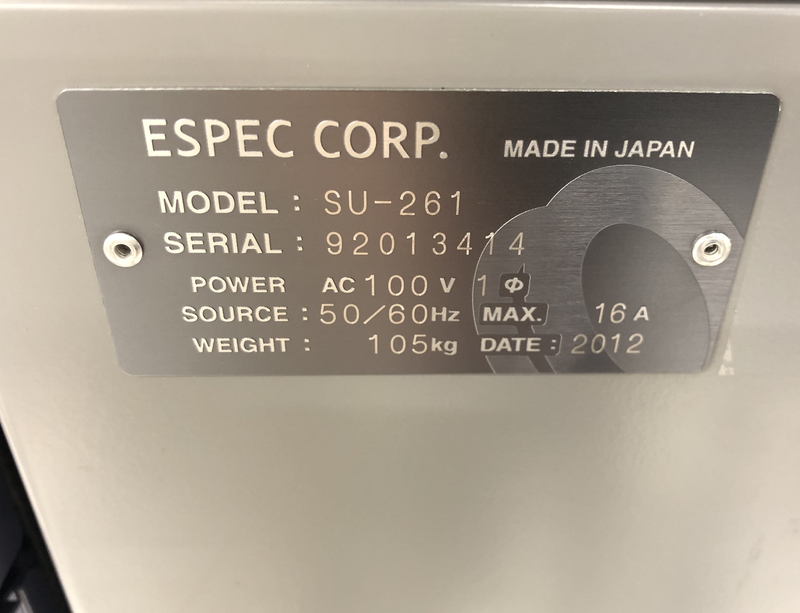 [中古価格] 【標準付属品付き】SU-261 小型恒温恒湿器 架台付き エスペック / ESPEC(エスペック／ESPEC/SU-261)|